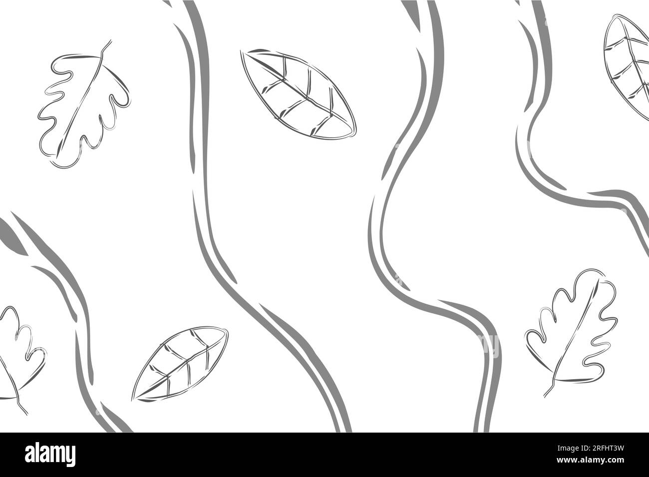 leaf river flow sketch pencil background vector Stock Vector Image ...