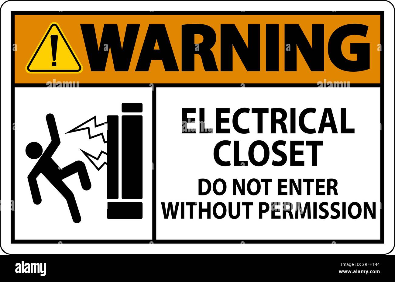 Warning Sign Electrical Closet - Do Not Enter Without Permission Stock ...