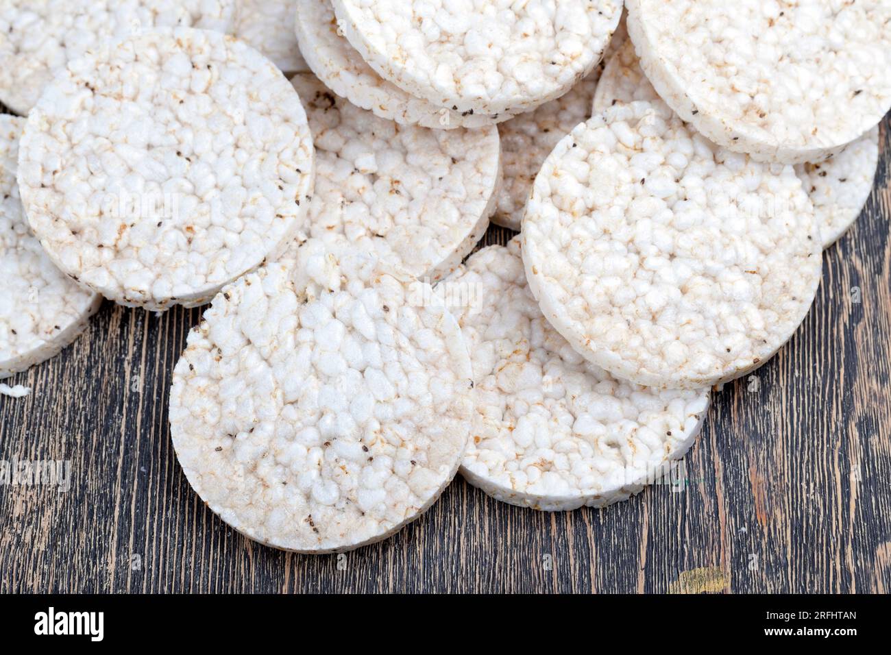 round rice loaves made from rice grains, processed rice from which ...