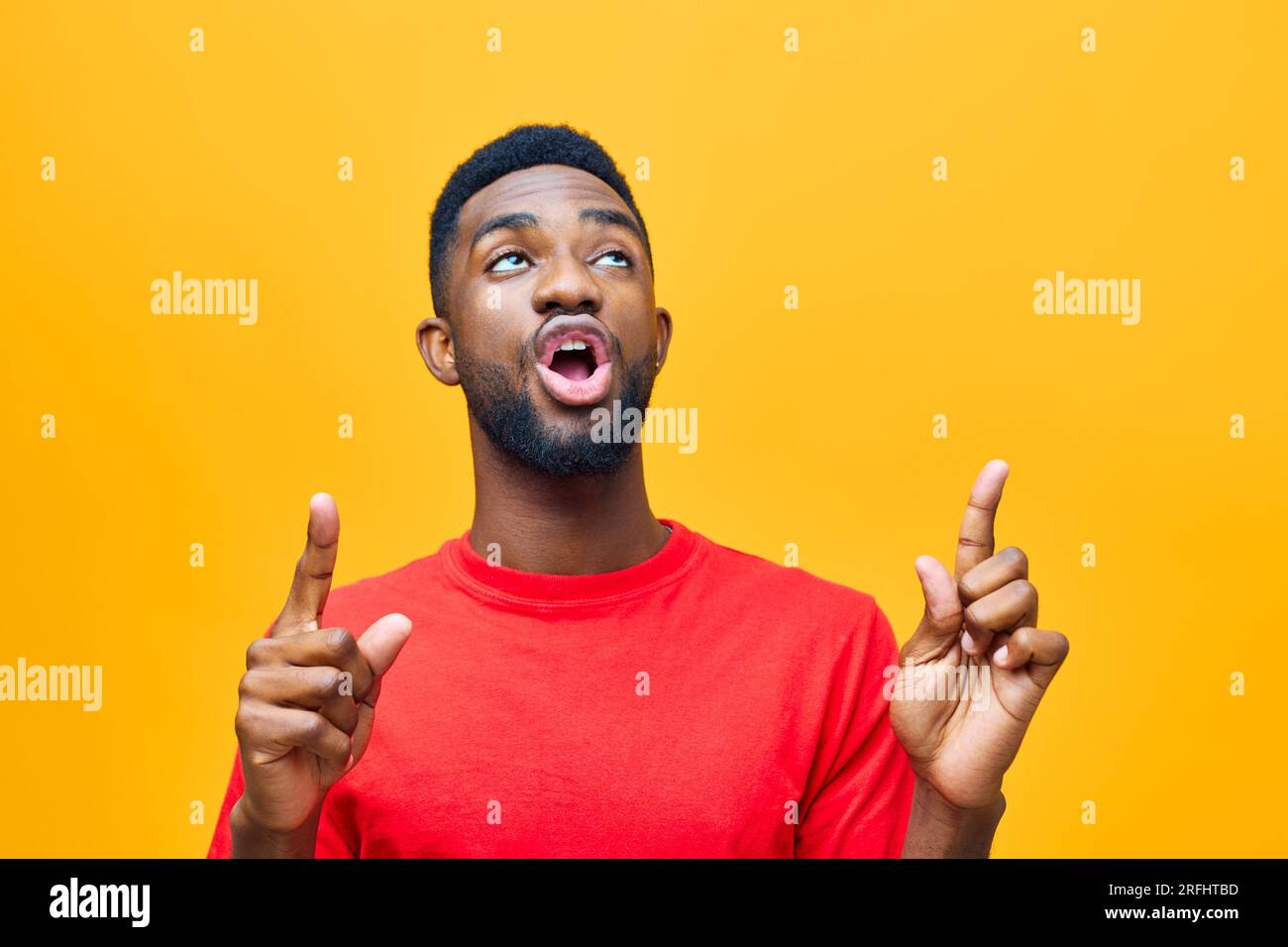 beige man american red guy handsome background orange african portrait ...