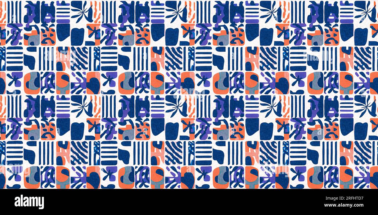 Fun modern coastal pattern clash fabric border print for summer beach ...