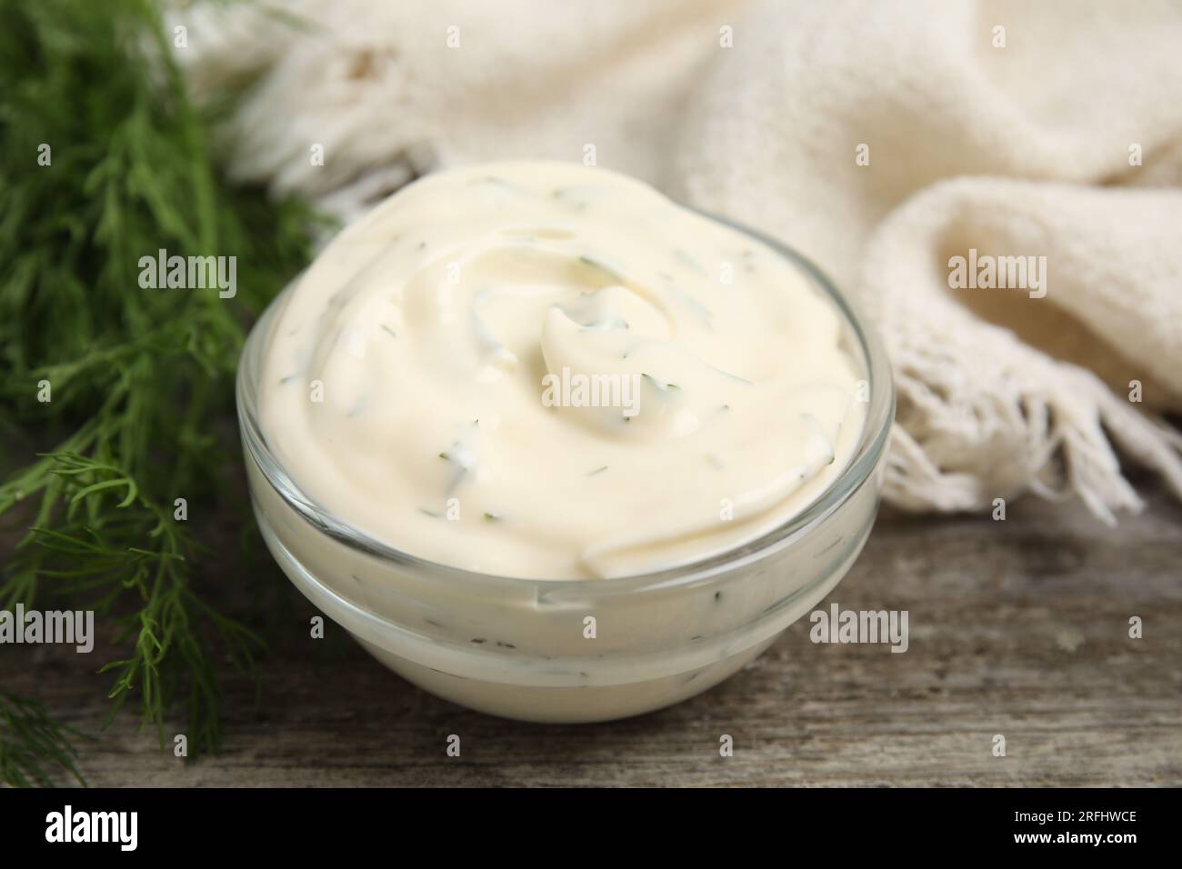 Dill sauce on wooden hi-res stock photography and images - Alamy