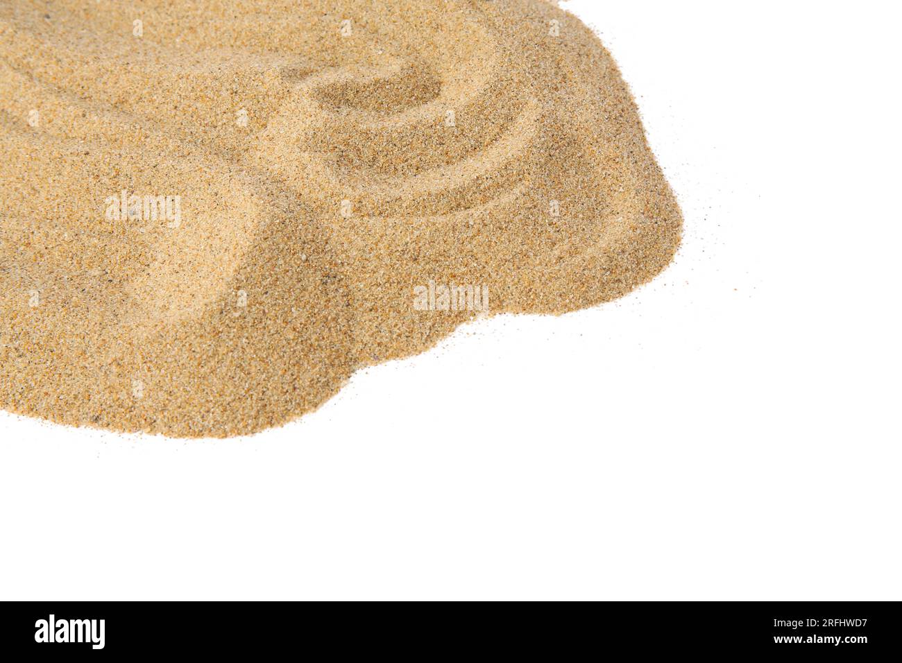 Pile of dry beach sand isolated on white Stock Photo - Alamy
