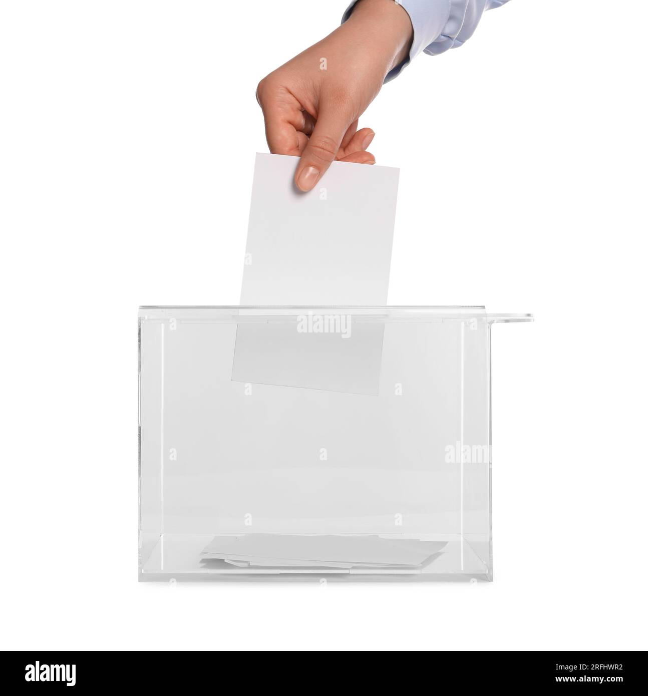 Ballot box hand female Cut Out Stock Images & Pictures - Alamy