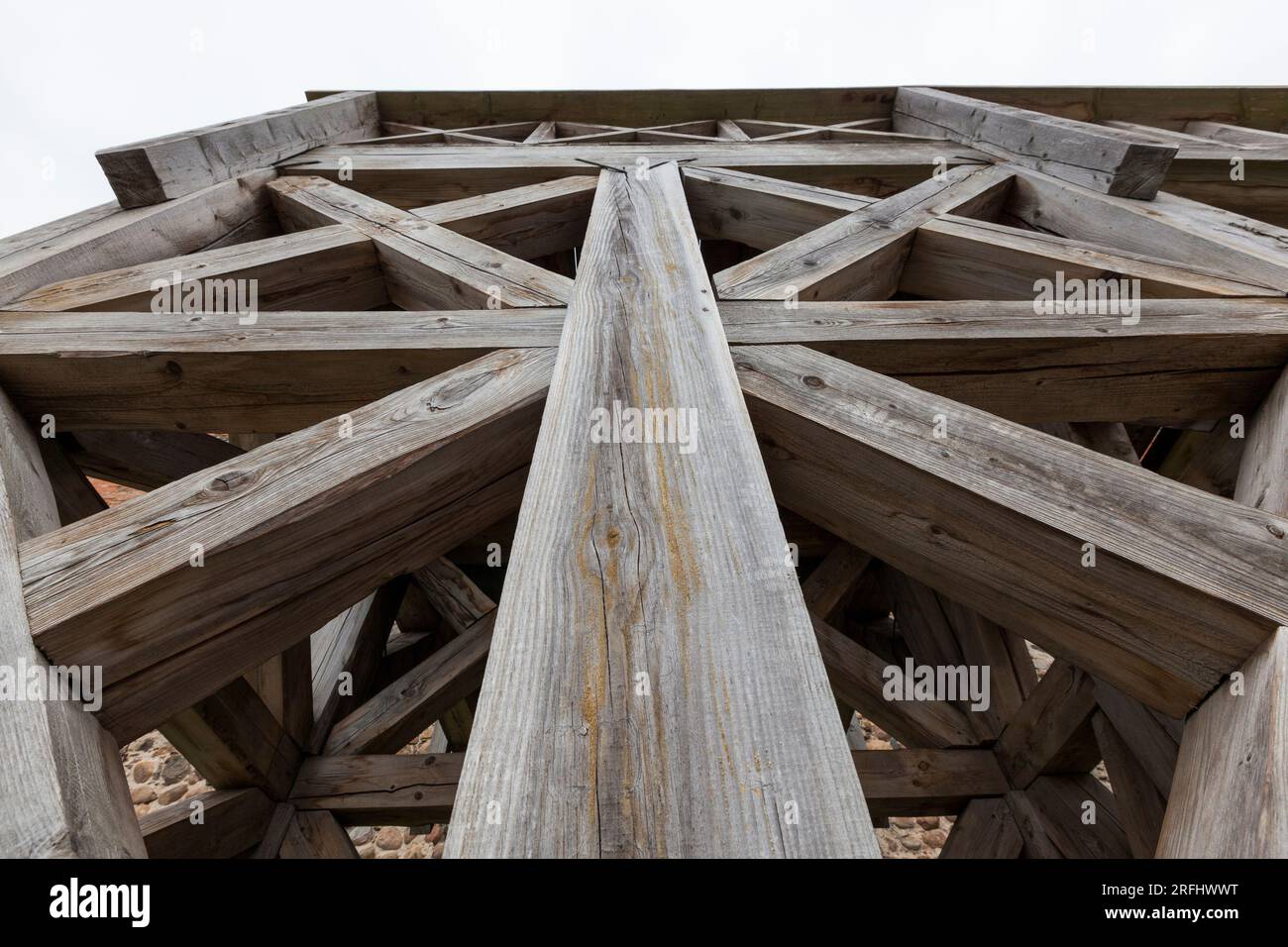 strong racks of old wooden stairs. a staircase made from wood made from ...