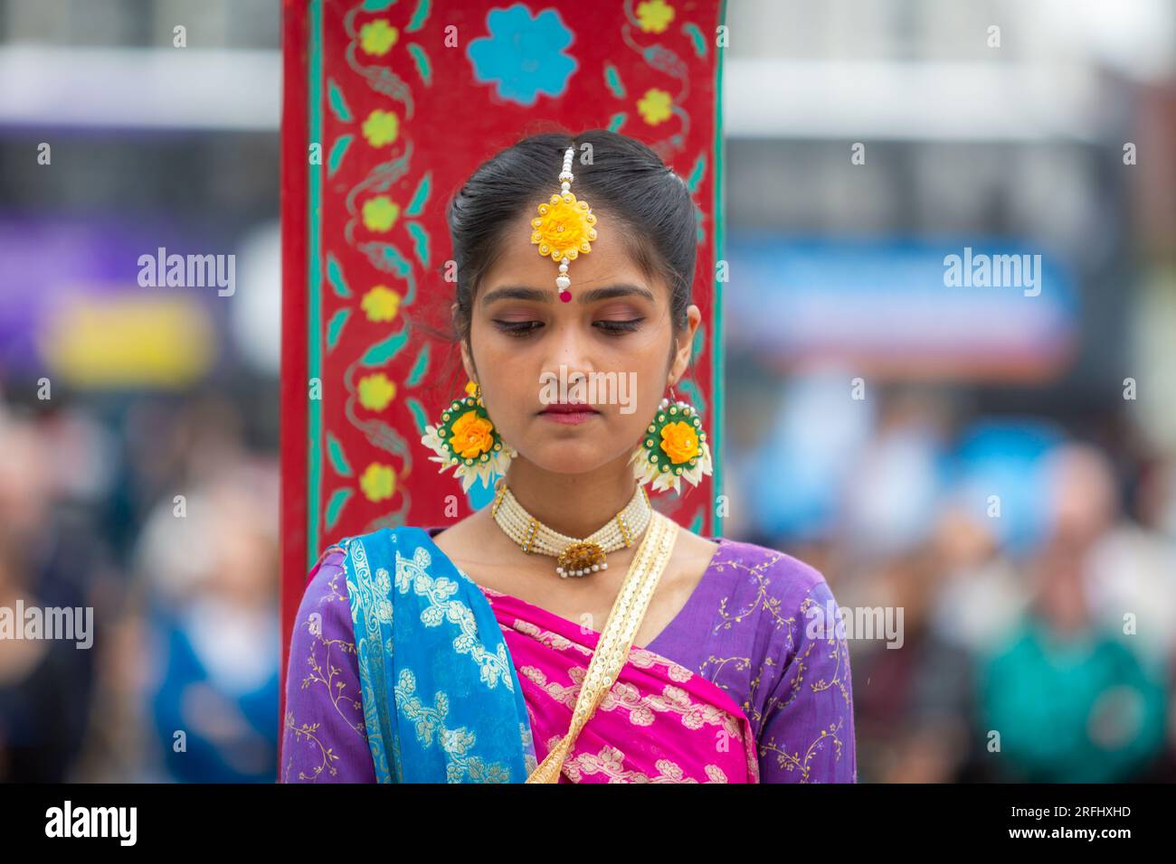 Young Indian dancer performing in public, UK 2023 Stock Photo - Alamy