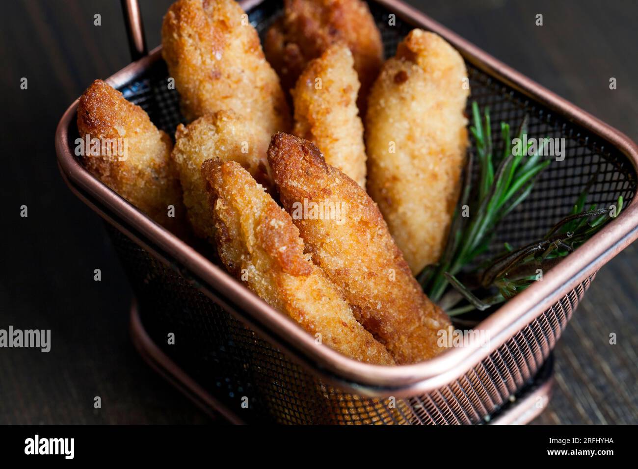 deep fried chicken pieces cut into long pieces, delicious and fast food ...