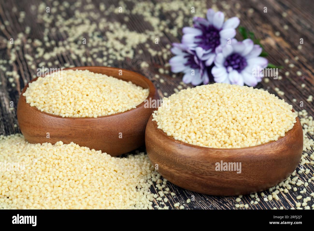 yellow dry crushed couscous is a traditional food for Africa, a large ...