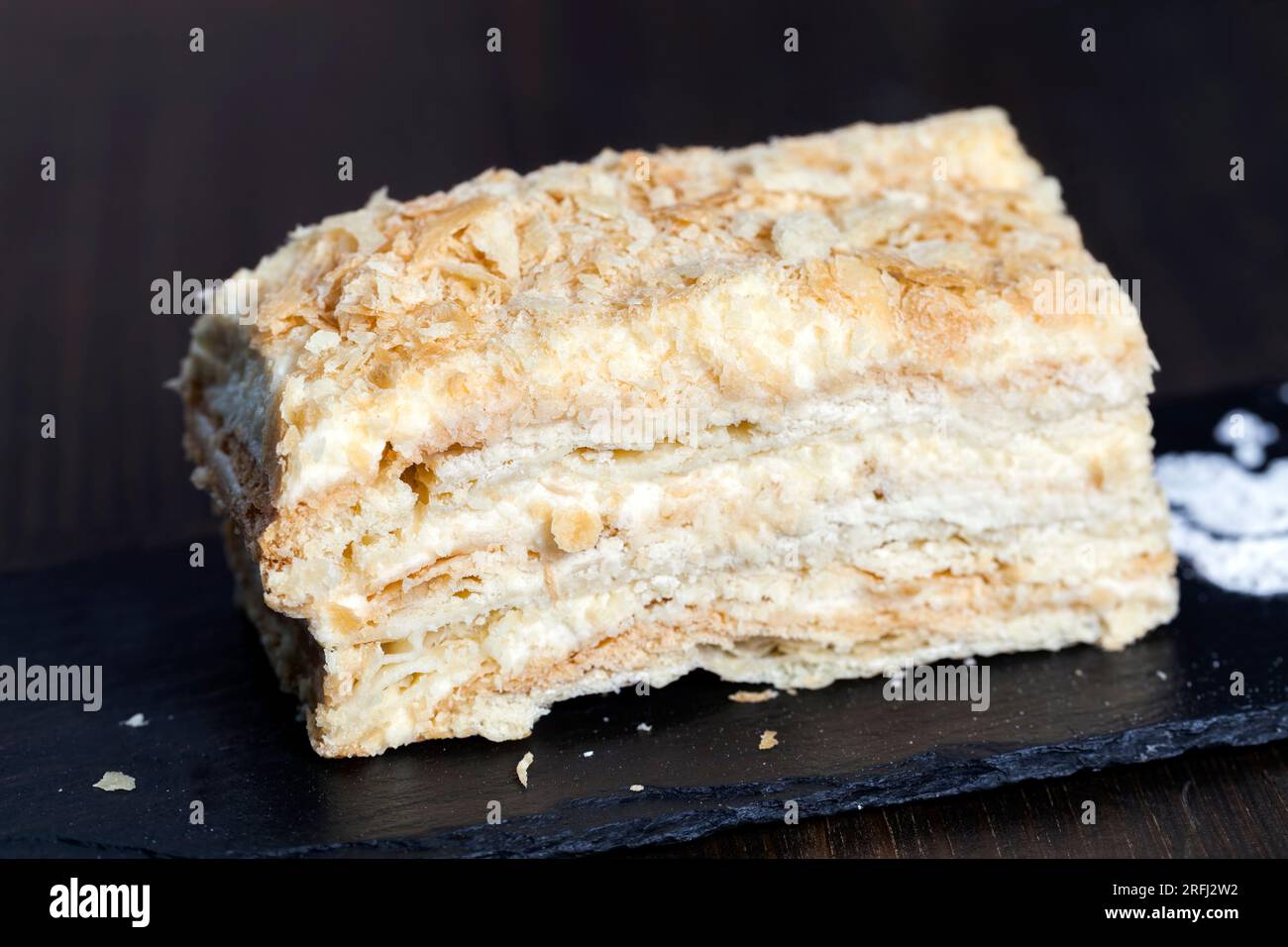 multi layered buttercream cake, puff pastry sweet cake ready to eat ...