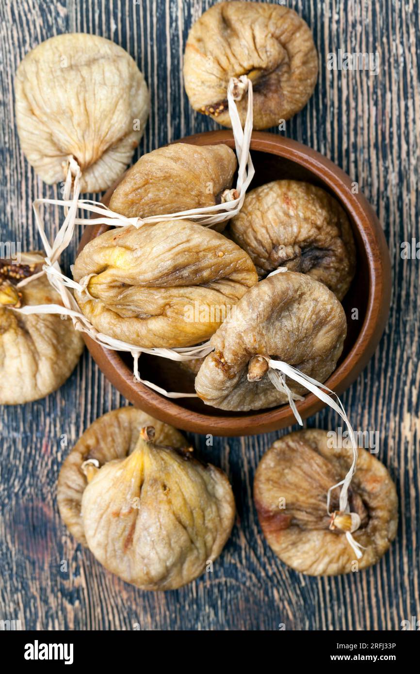 dried yellow figs close up, sun dried ripe figs eastern traditional ...