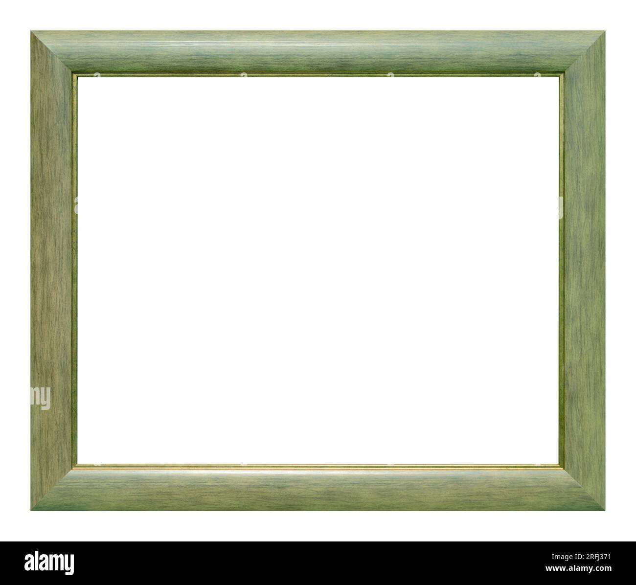 Green wooden frame isolated on the white background Stock Photo - Alamy