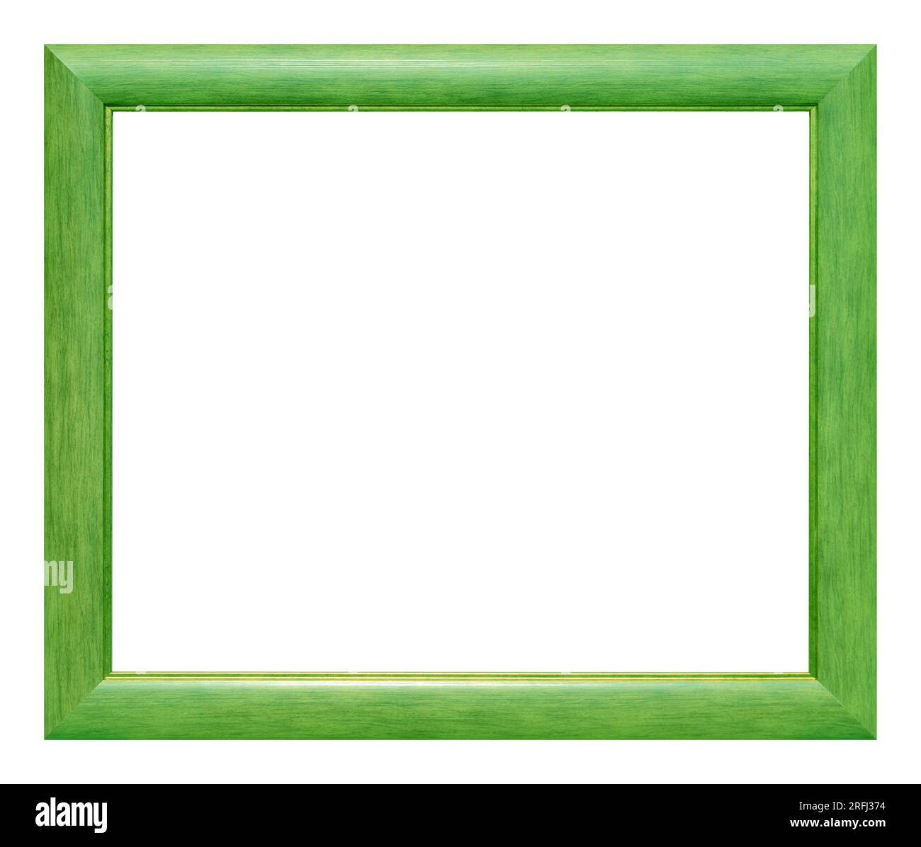 Green wooden frame isolated on the white background Stock Photo - Alamy