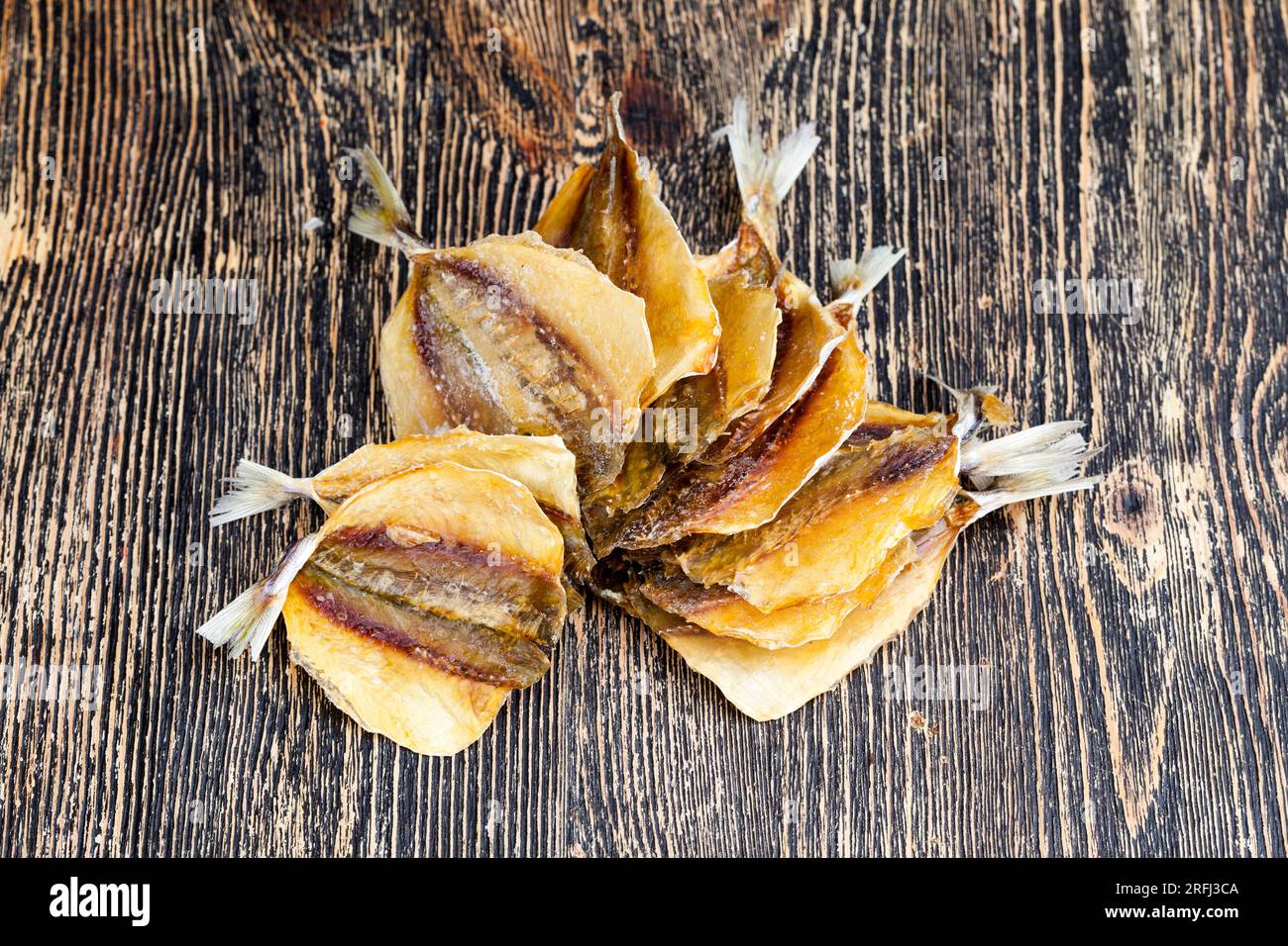 small fish gutted and dried with salt, dried and butchered small fish ...
