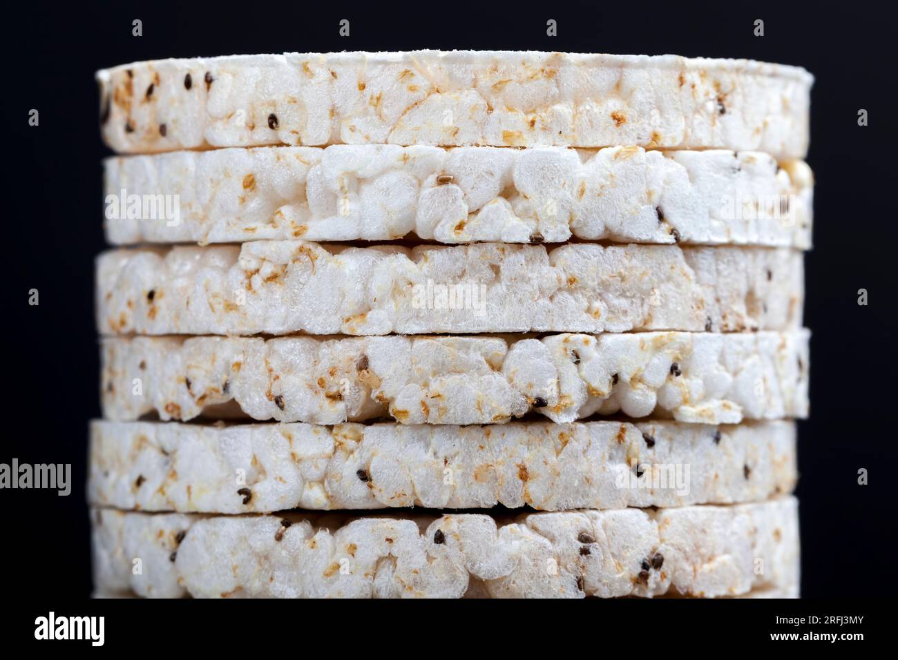 processed rice from which crispy round loaves are made, round rice ...