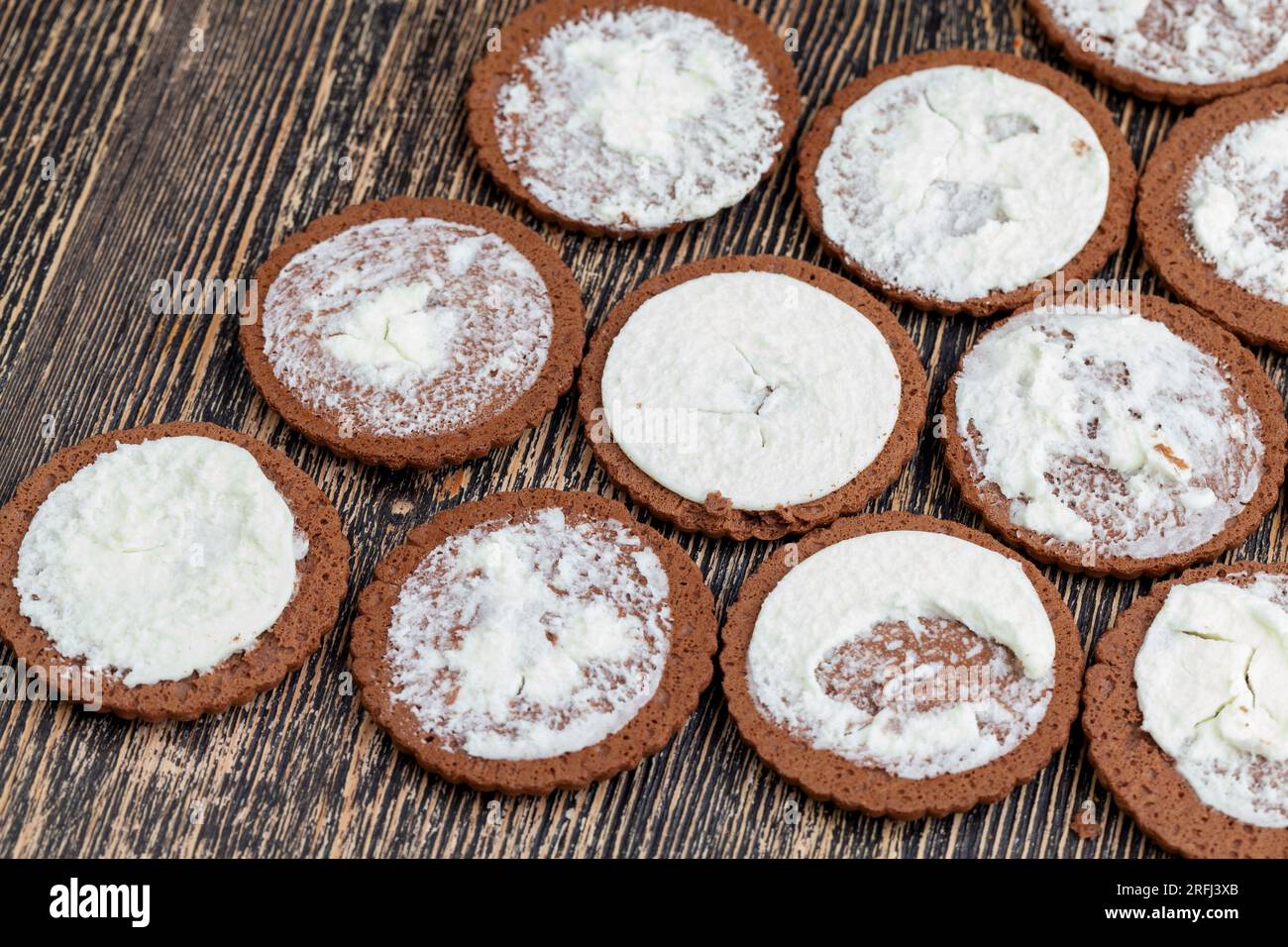 puff pastry with creamy filling with vanilla flavor, sweet cookies with ...
