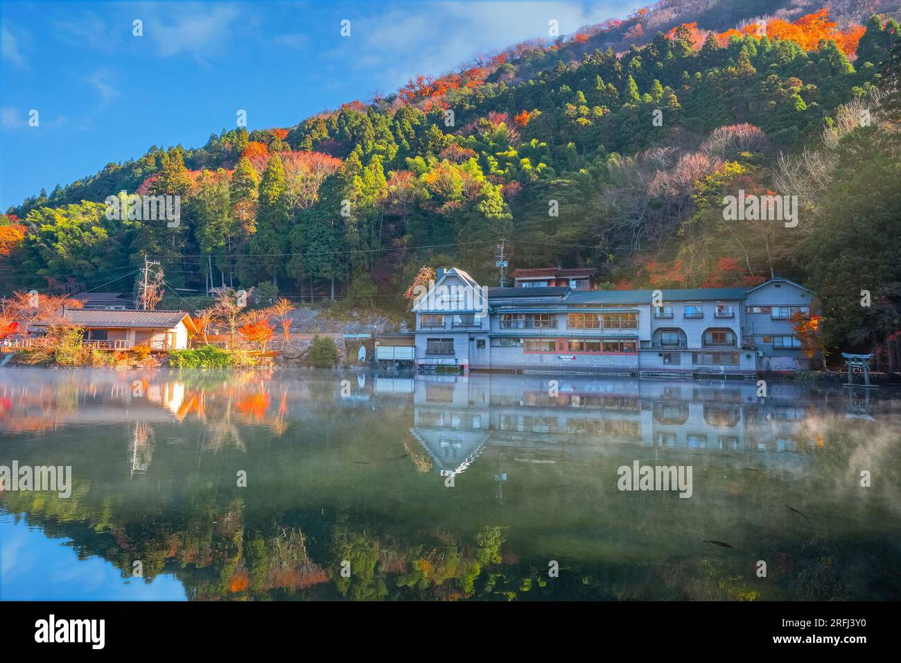 Yufuin, Japan - Nov 27 2022: Lake Kinrin is one of the representative ...
