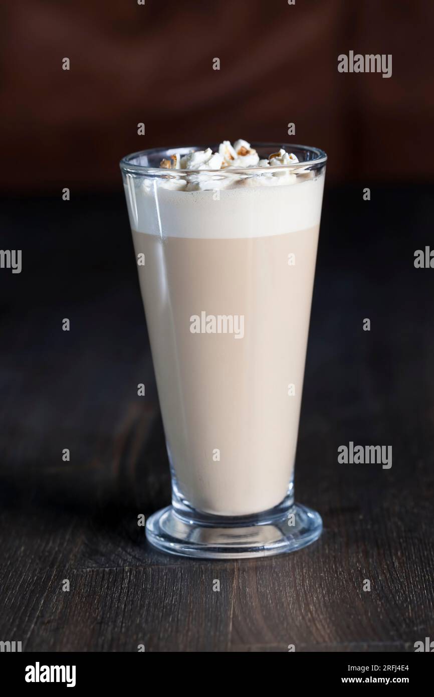 raf coffee made from espresso coffee with popcorn and cream, coffee in ...