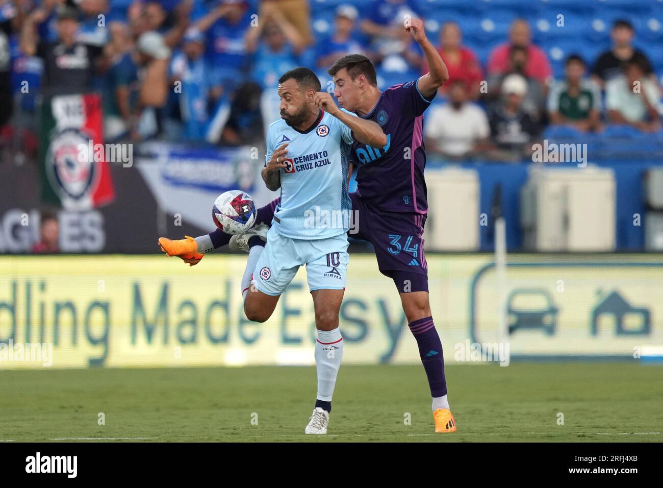 Charlotte FC midfielder Andrew Privett (34) and Cruz Azul forward ...
