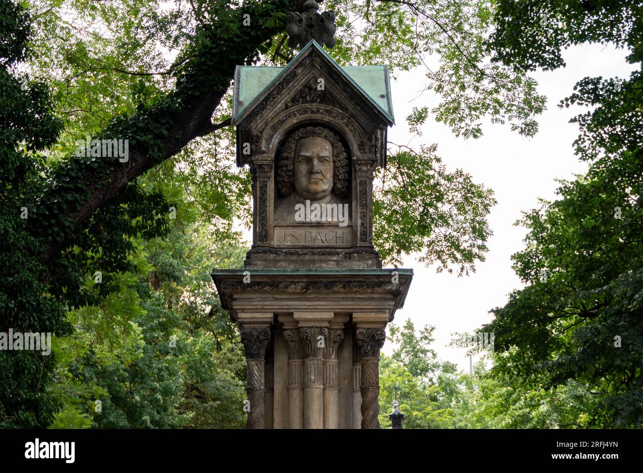 Monument to the famous composer Johann Sebastian Bach Near Thomaskirche ...