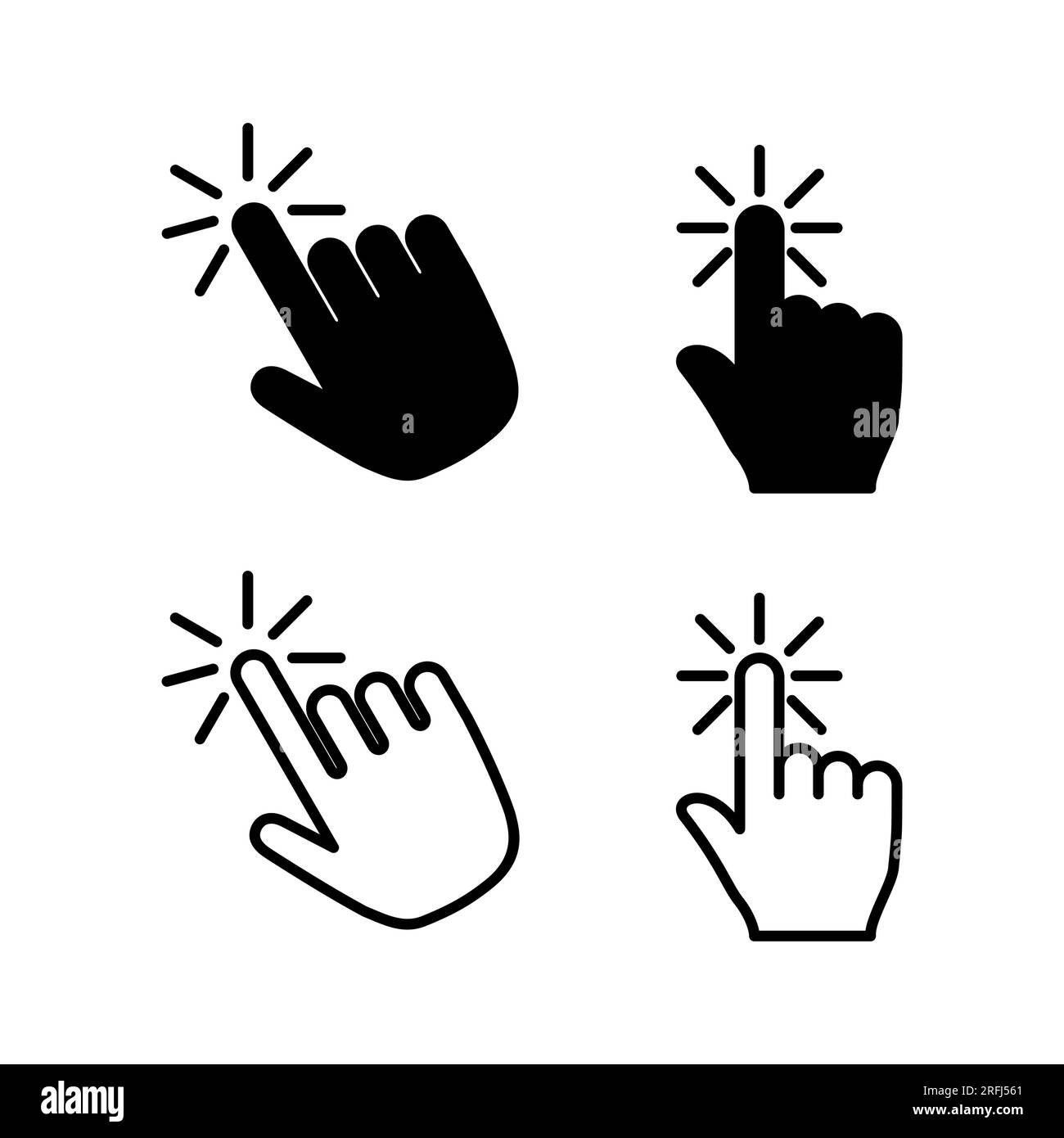 hand click icon vector. clicking finger icon. pointer icon Stock Vector ...