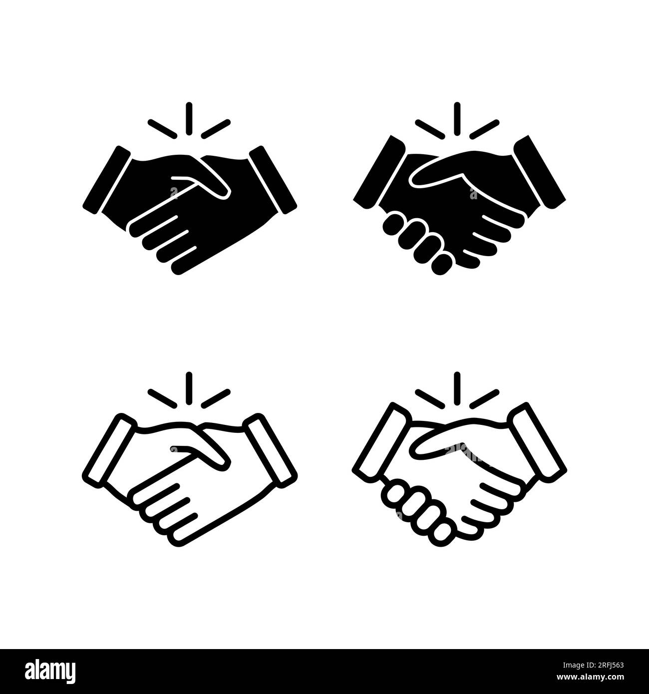 Hand shake icon vector. business handshake. contract agreement ...