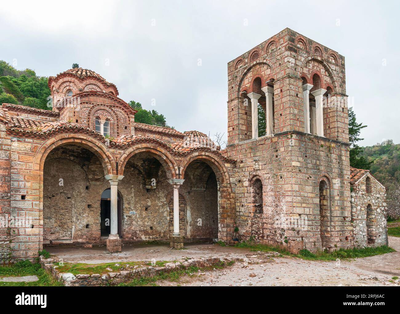 Mystras, Peloponnese, Greece - January 07, 2010, The Byzantine church ...