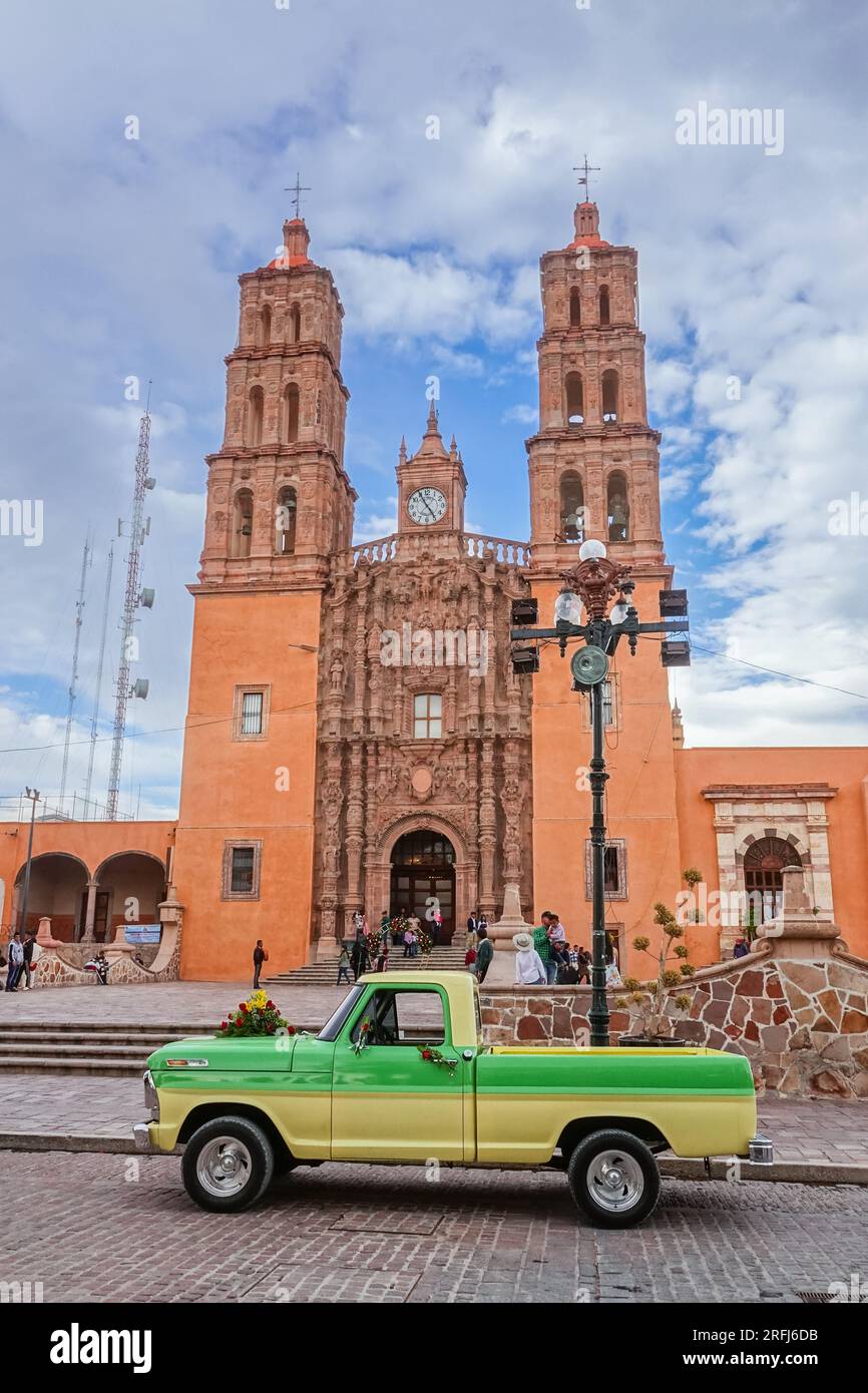 An old classic pickup truck parked at the Parroquia Nuestra Señora de ...