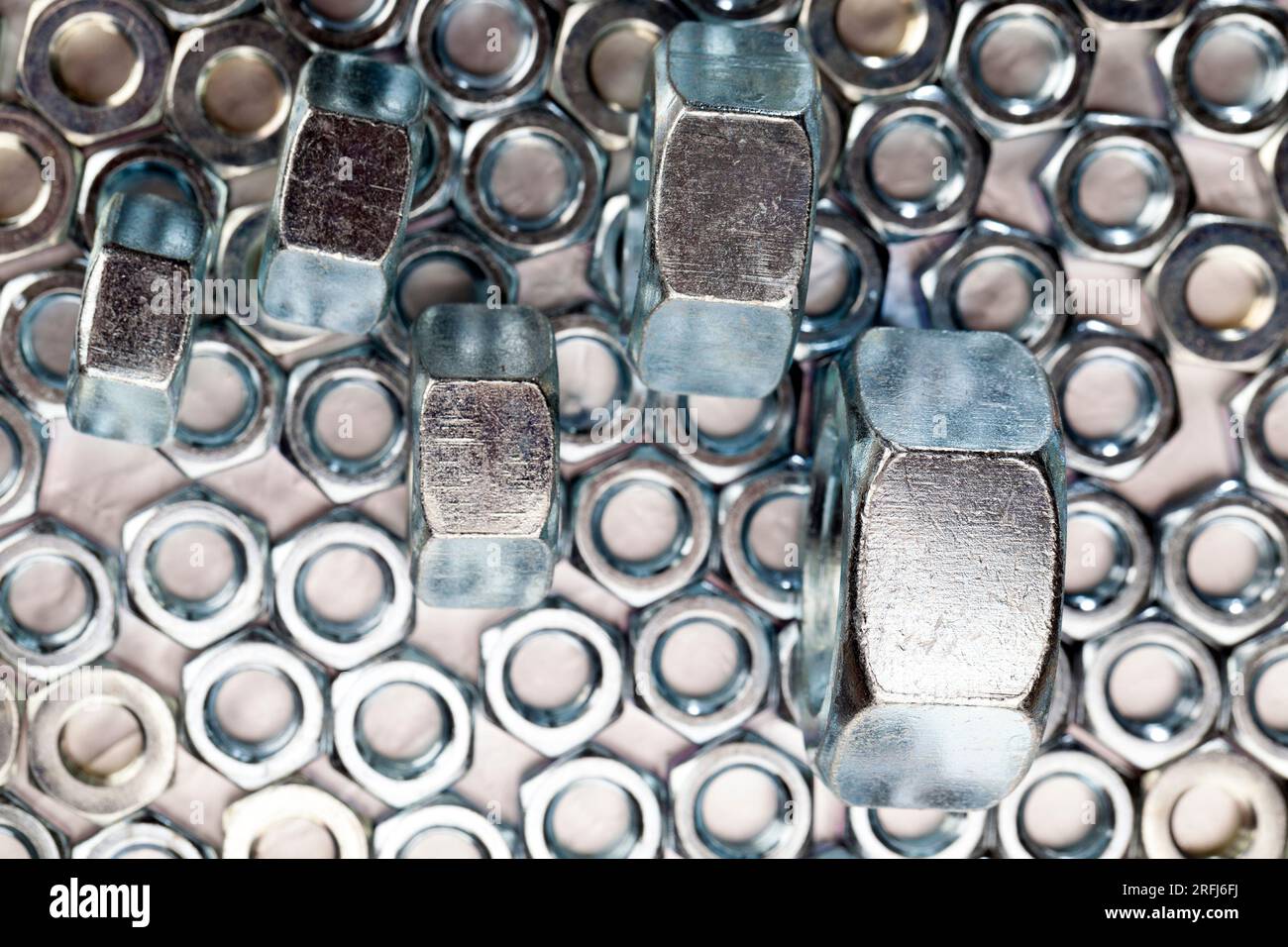 iron nuts for use in installation and construction work Stock Photo - Alamy