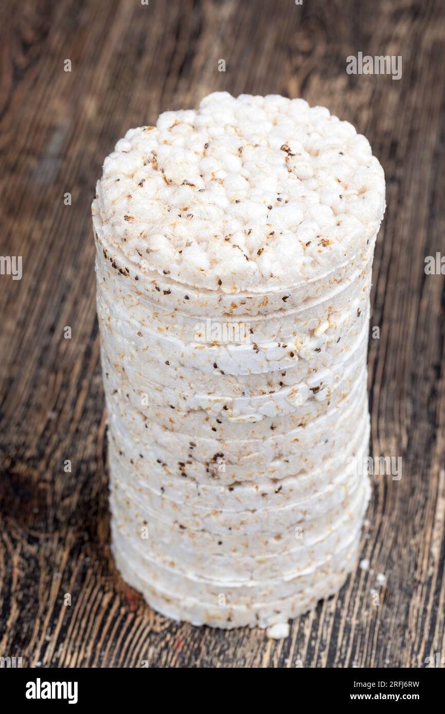 round rice loaves made from rice grains, processed rice from which ...