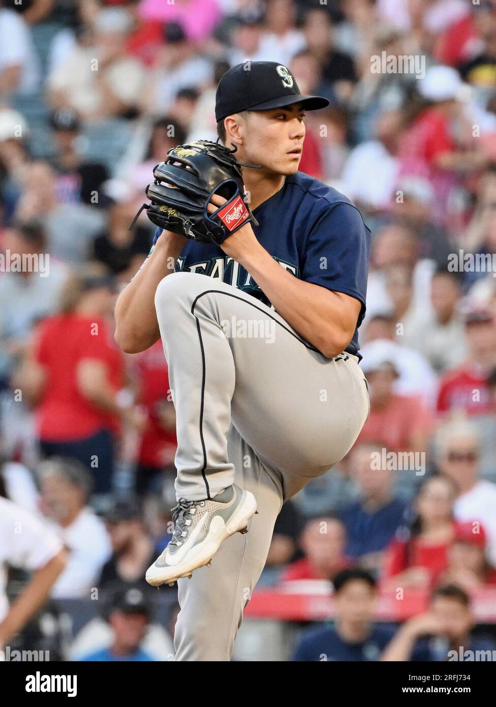 ANAHEIM, CA - AUGUST 03: Seattle Mariners pitcher Bryan Woo (33 ...