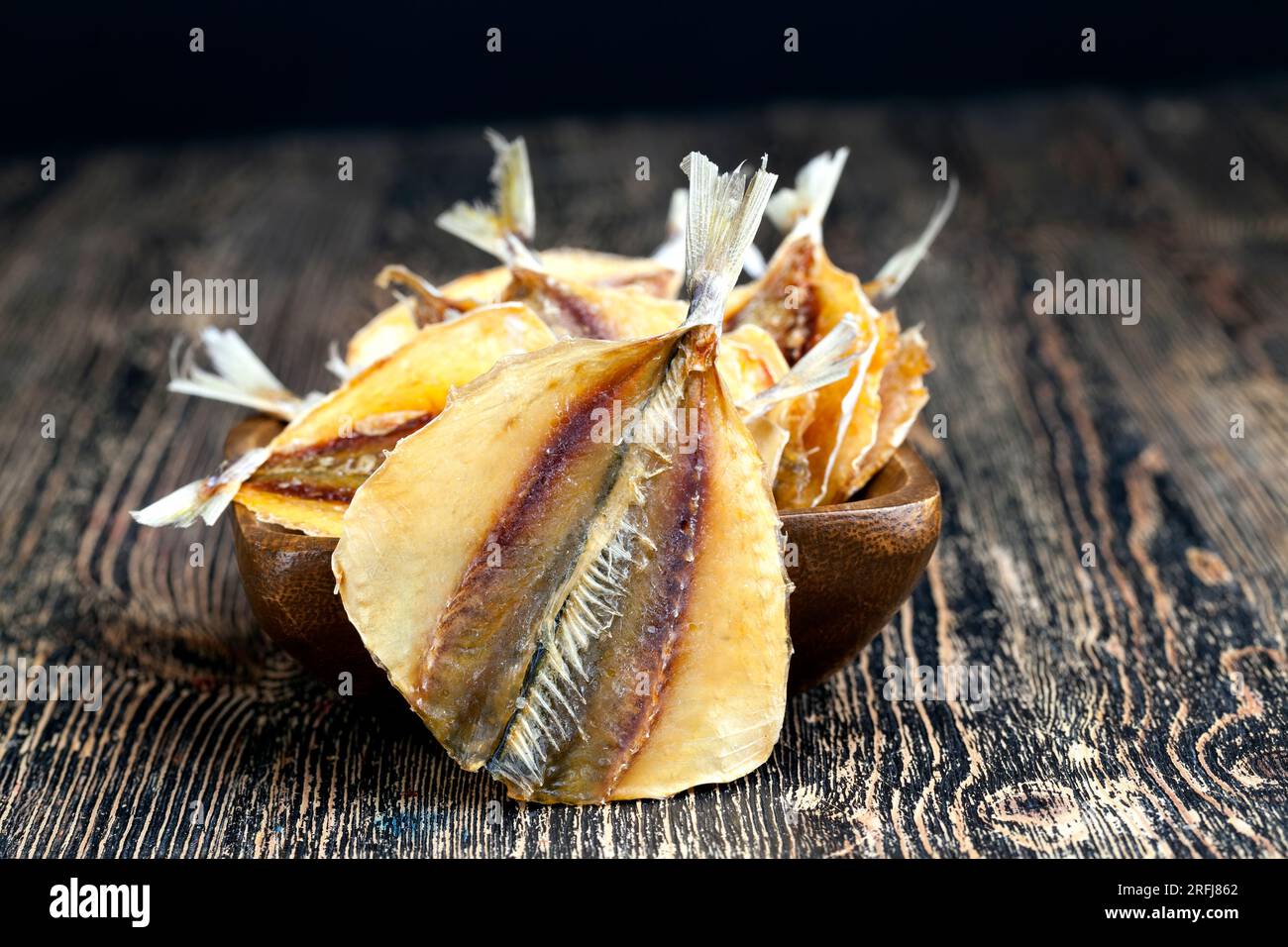 small fish gutted and dried with salt, dried and butchered small fish ...