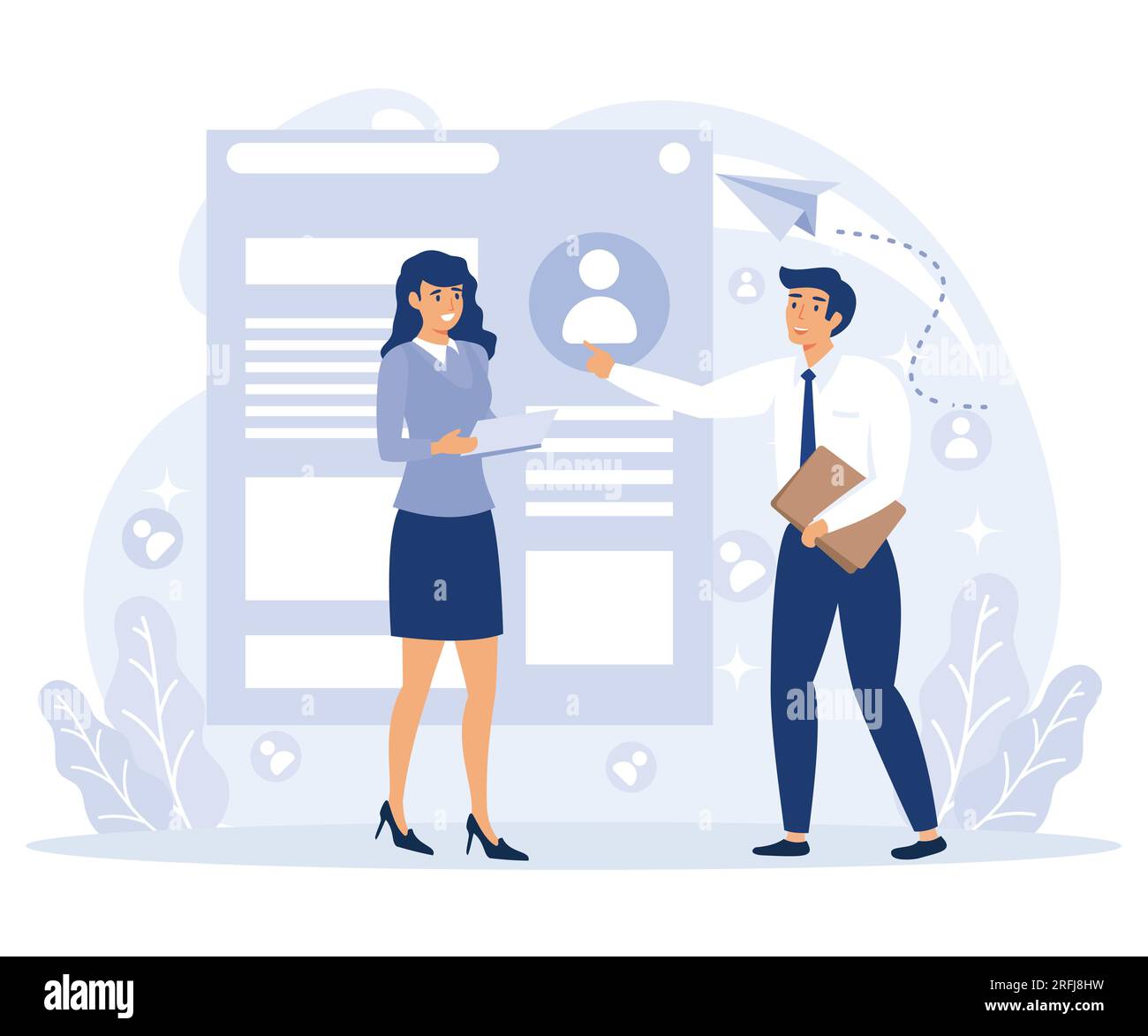 Employment process concept, job interview, CV online, cover letter ...