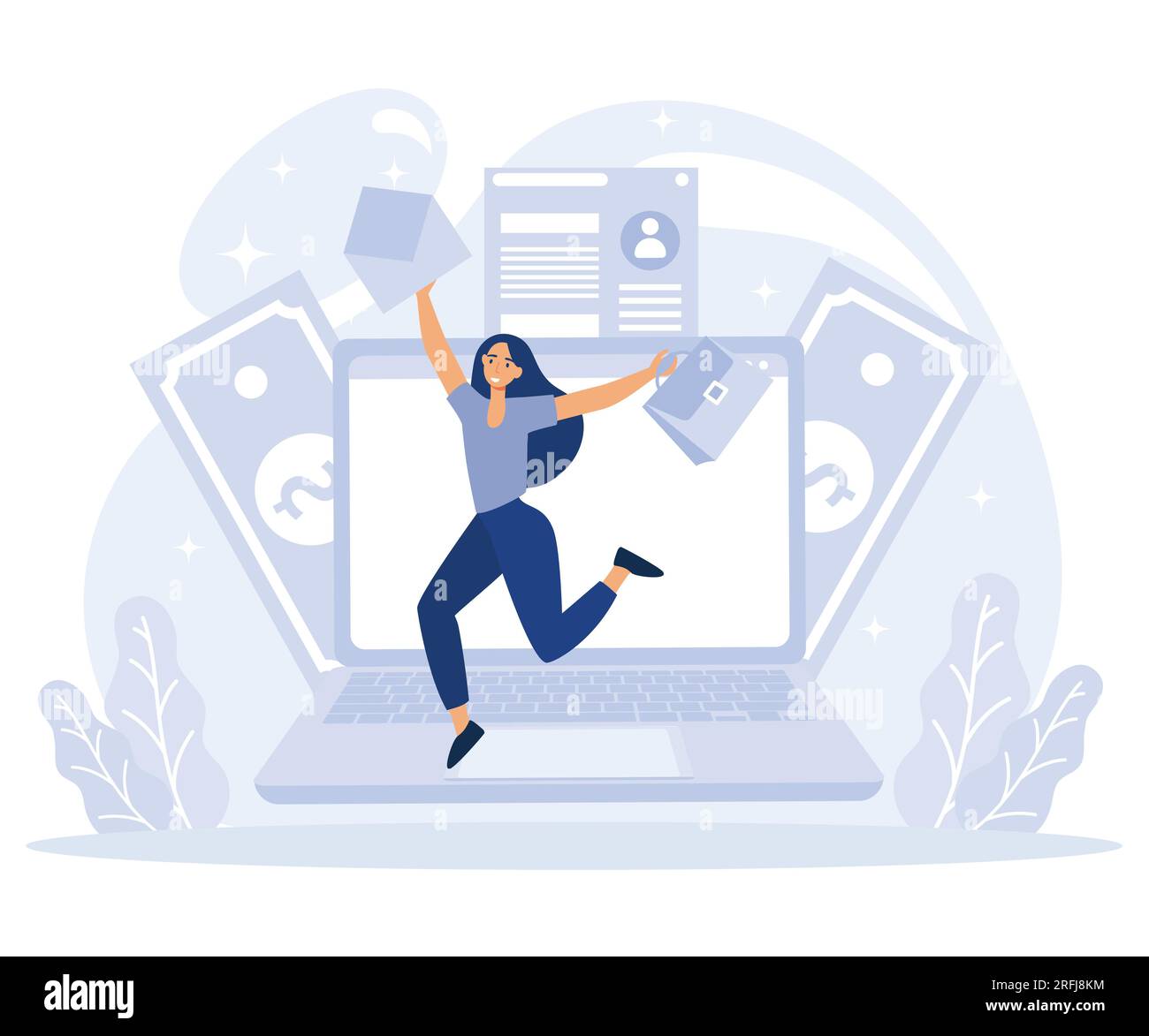 Employment process concept, job offer, CV online, cover letter ...