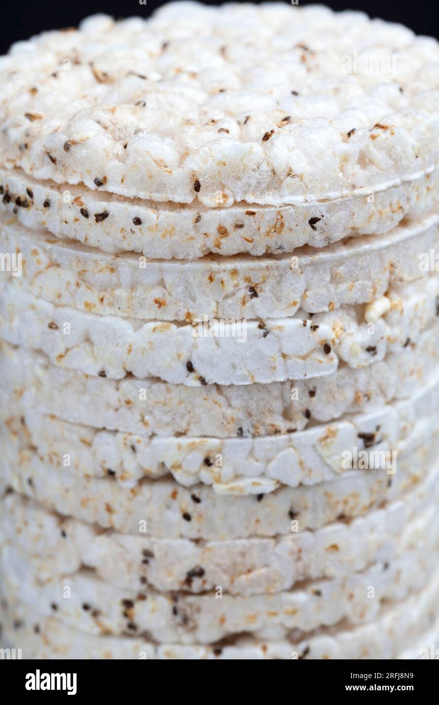 round rice loaves made from rice grains, processed rice from which ...