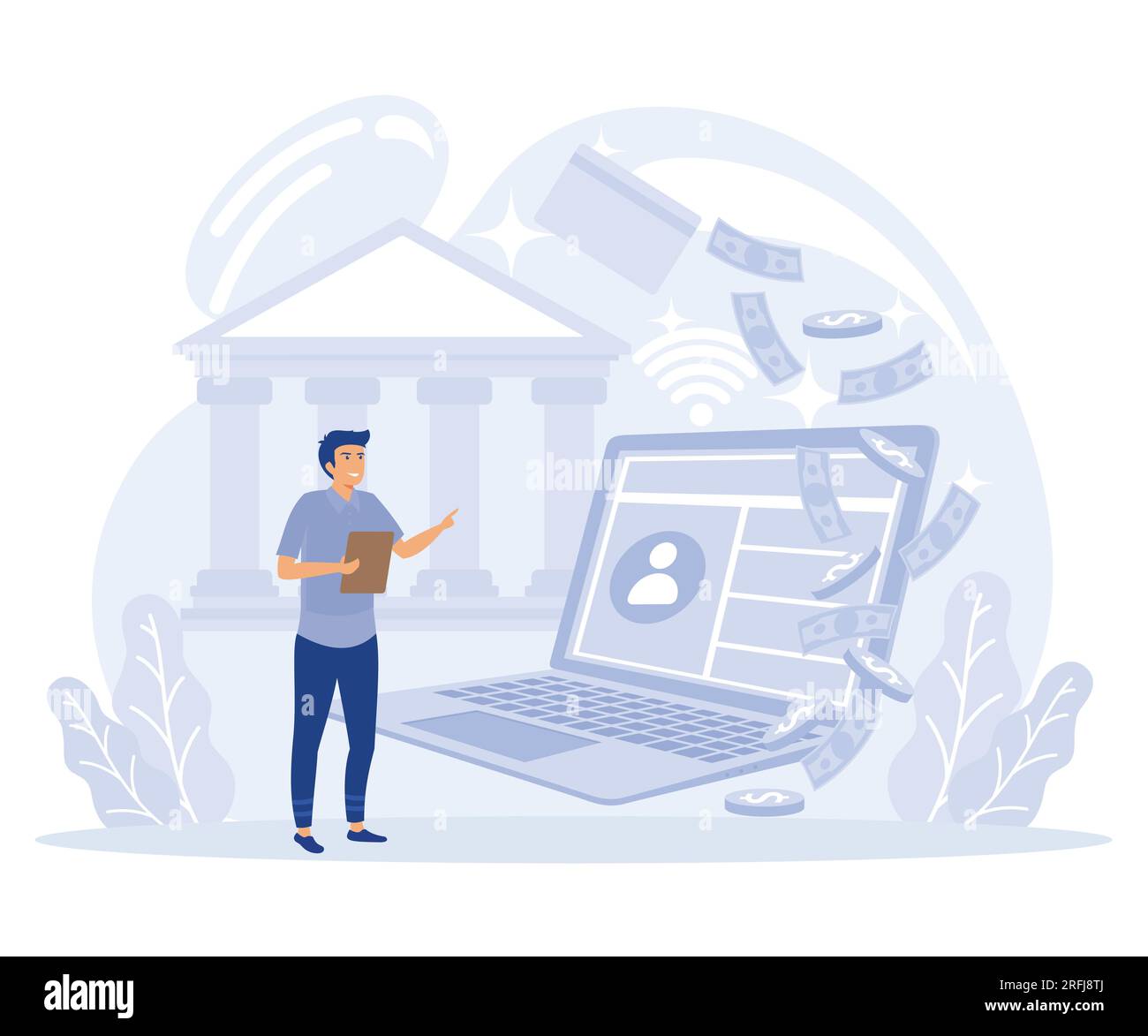 Financial system concept, Open banking platform, , forex broker ...