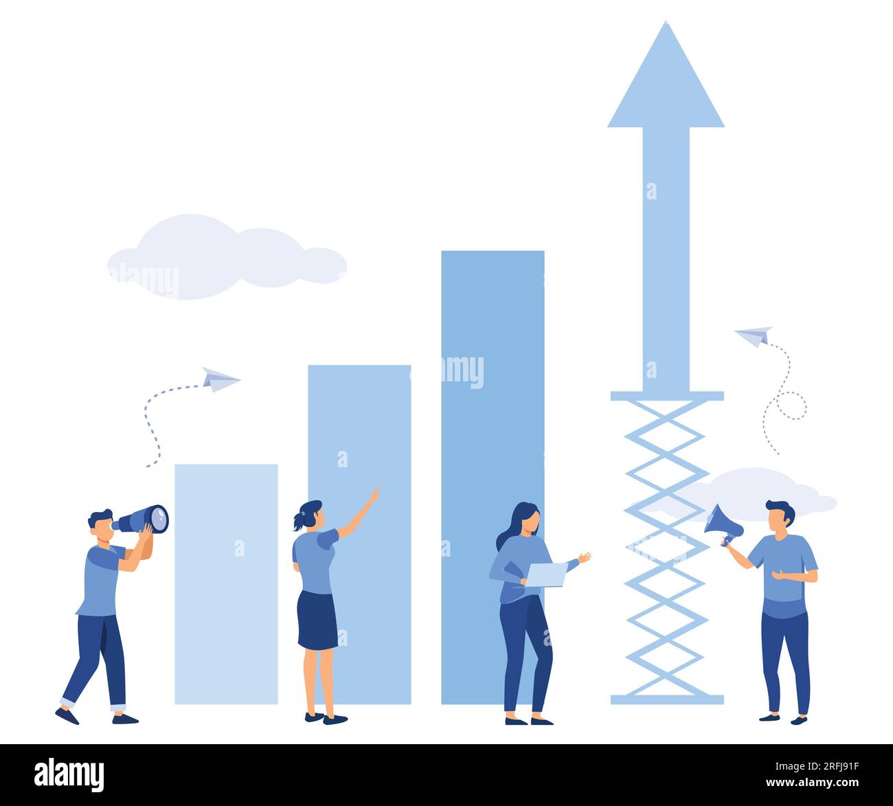 prepare the launch of a business project. rise of career to success ...