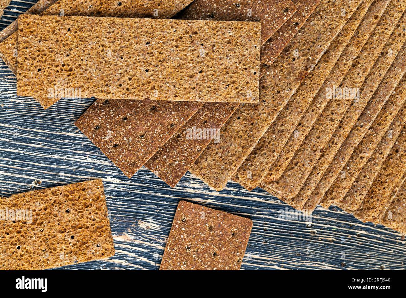 dry crusty bread made from rye flour with coriander, thin bread as a ...