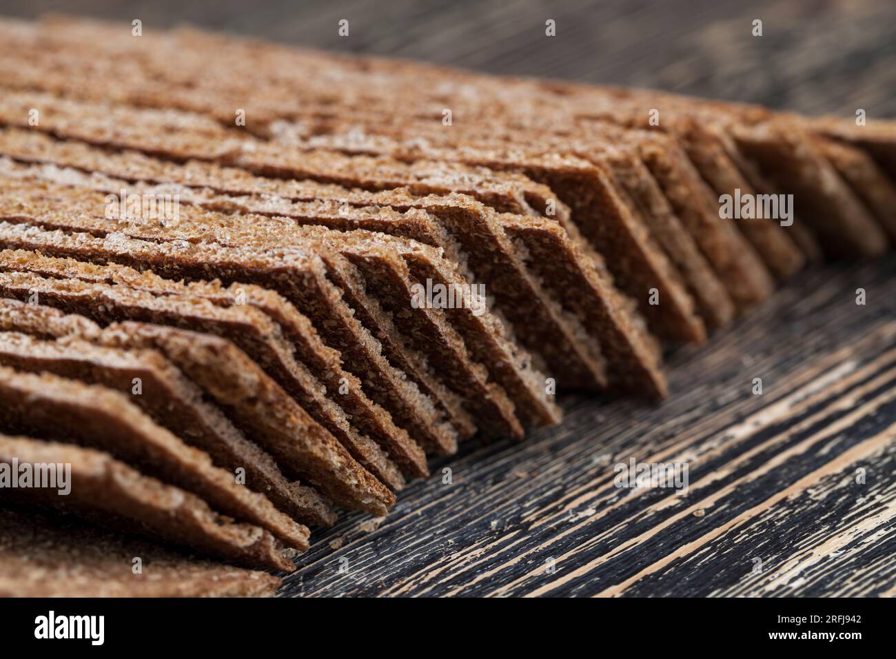 dry crusty bread made from rye flour with coriander, thin bread as a ...