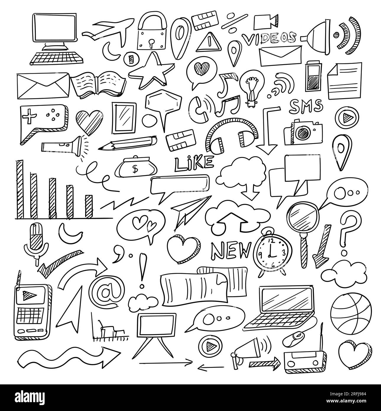 Hand doodle business doodles Black and White Stock Photos & Images - Alamy