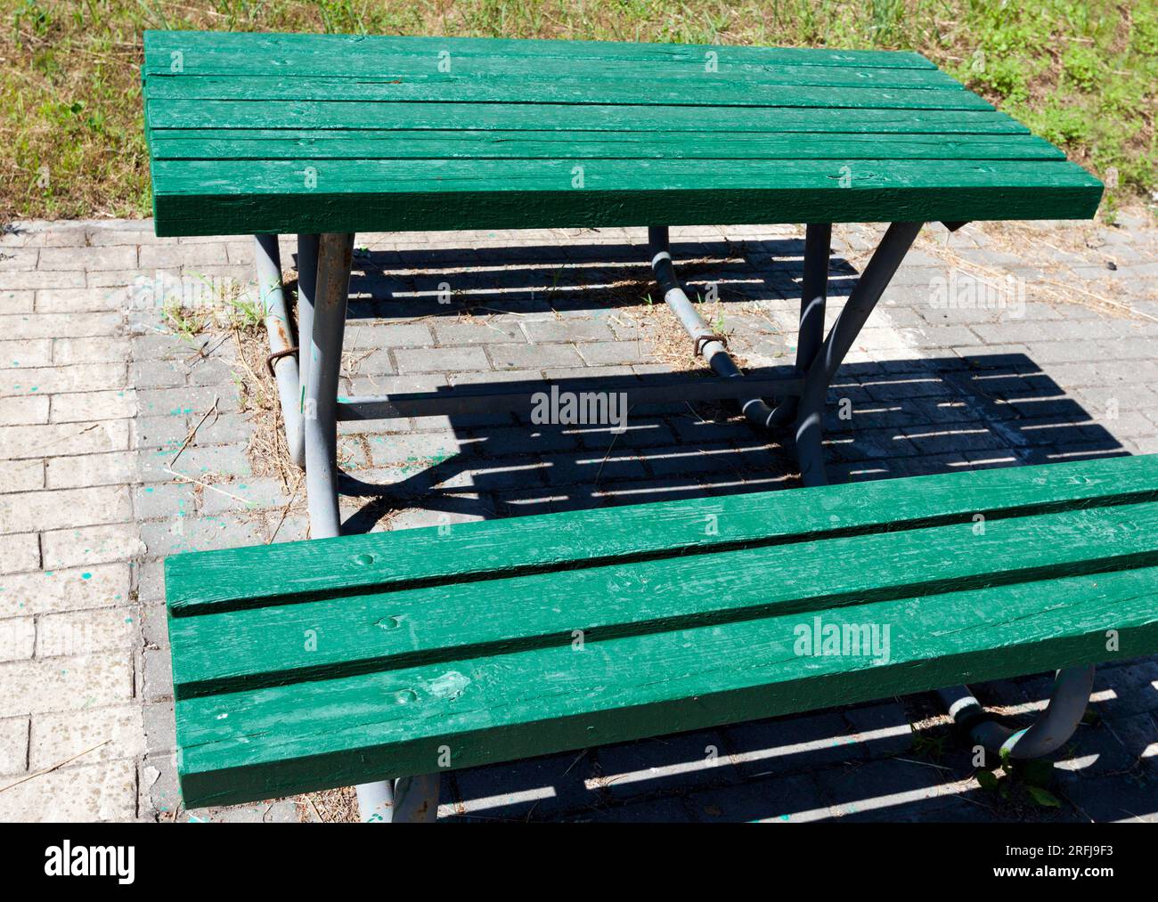 wooden bench and table for recreation, wooden benches and tables ...