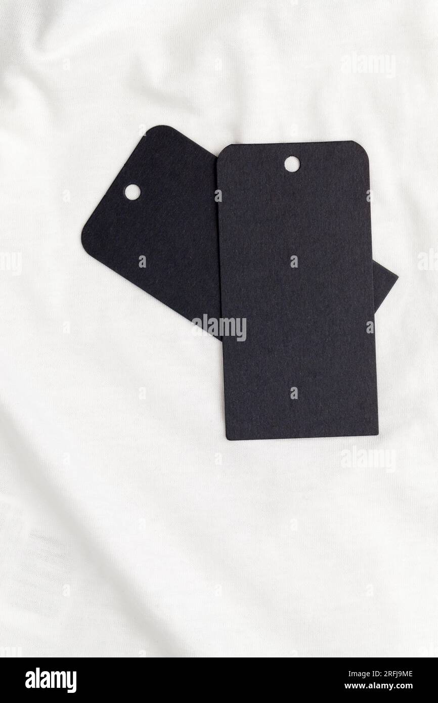 black paper tag to indicate the price and other information about ...