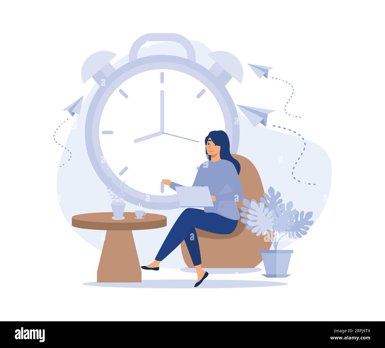 Time to Take Break and Relax, Woman Characters Drinking Coffee Have ...