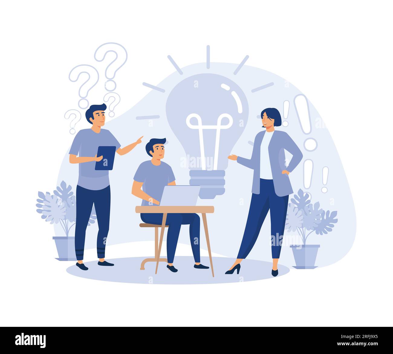 Business Collegues Working At Office Office Workers Discussing Project Brainstorming Or