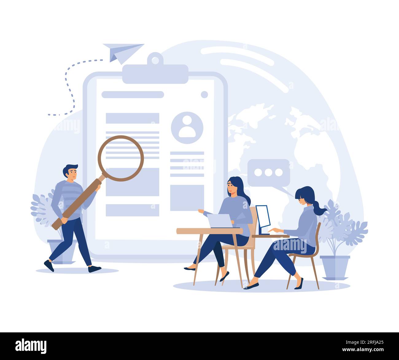 job application concept, Job interview, HR managers looking at ...