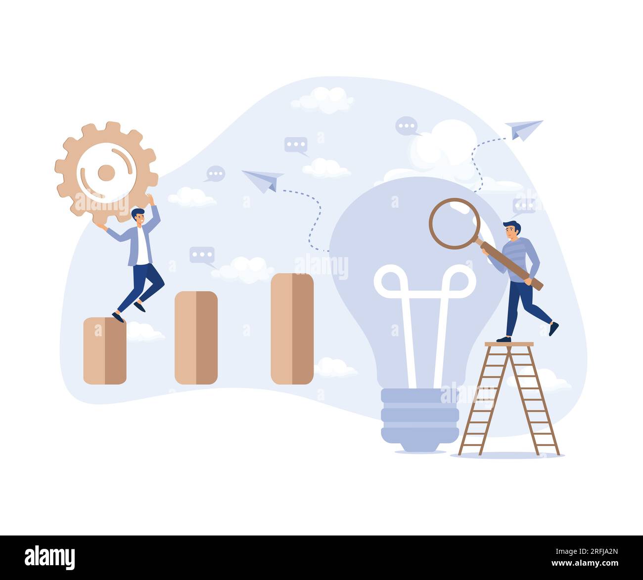 Process laptop bulb businessman hi-res stock photography and images - Alamy