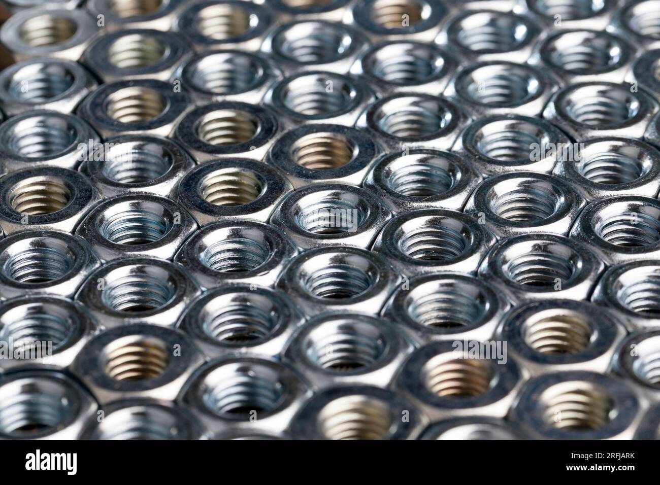 metal nuts for use in installation and construction work Stock Photo ...