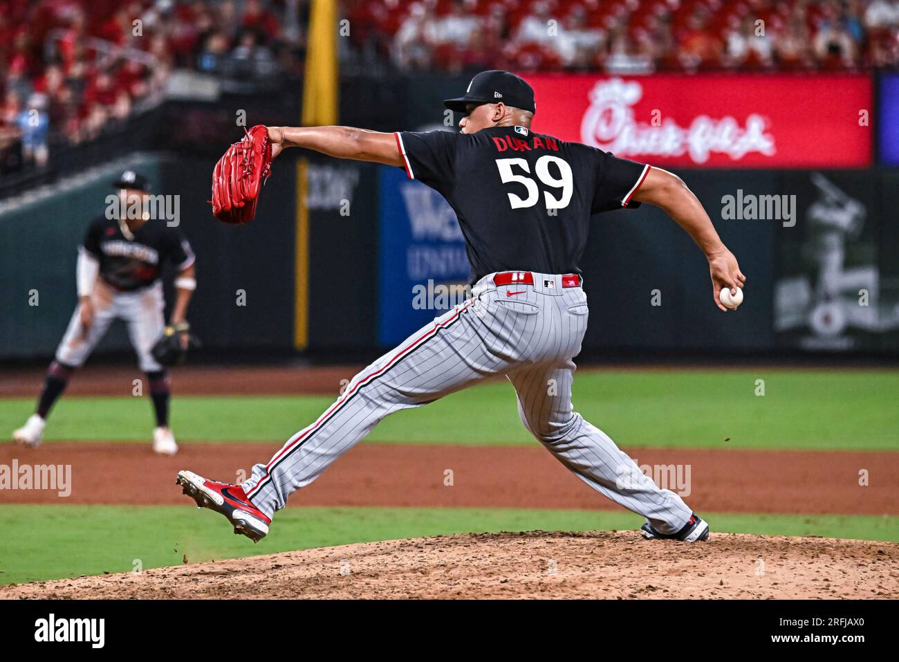 ST. LOUIS, MO - Aug 03: Minnesota Twins relief pitcher Jhoan Duran (59 ...
