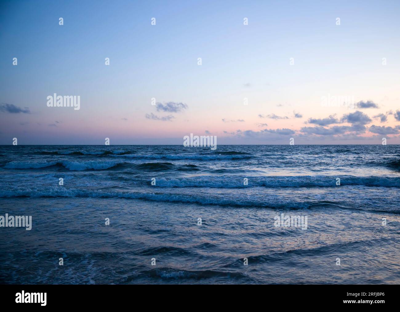 the sea coast of the cold Baltic Sea, the cold summer weather on the ...