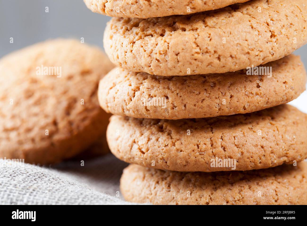 hard cookies baked with oatmeal and wheat flour, not sweet but dry and ...