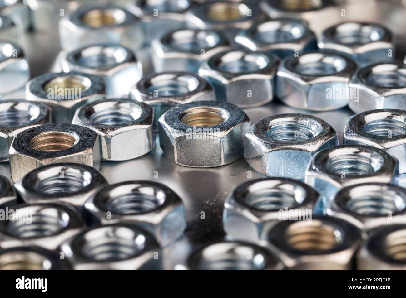 metal nuts for use in installation and construction work Stock Photo ...